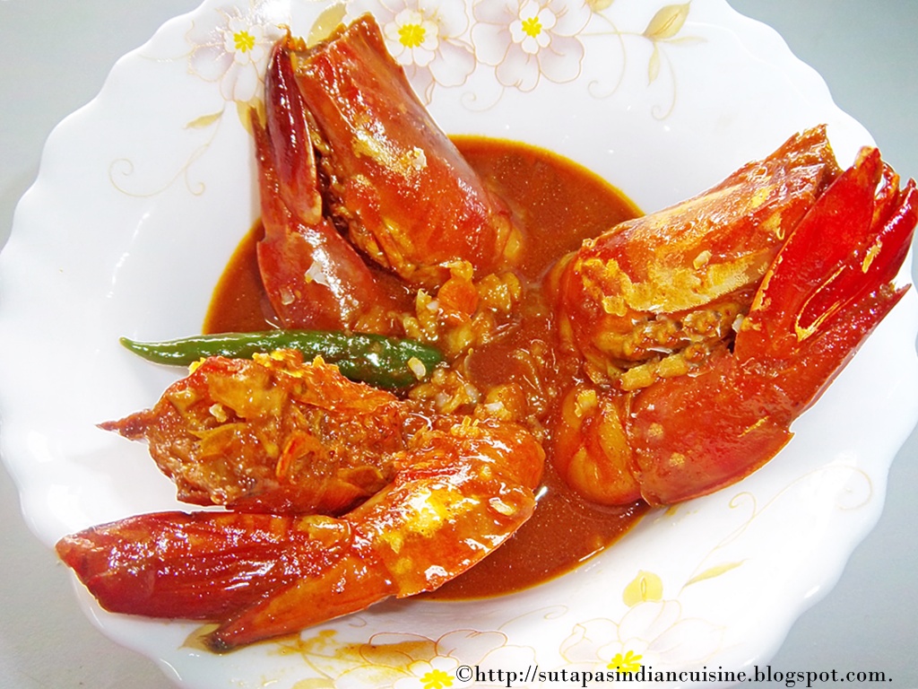 Bagda Chingrir Kalia ( Spicy Curry with Tiger prawn)
