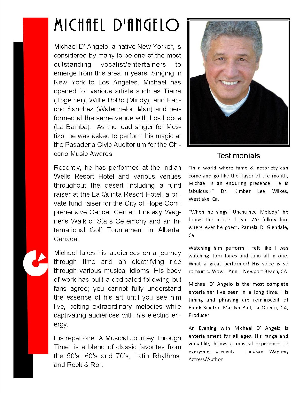 The Party - Desert Cities: Michael D'Angelo Performing Artist