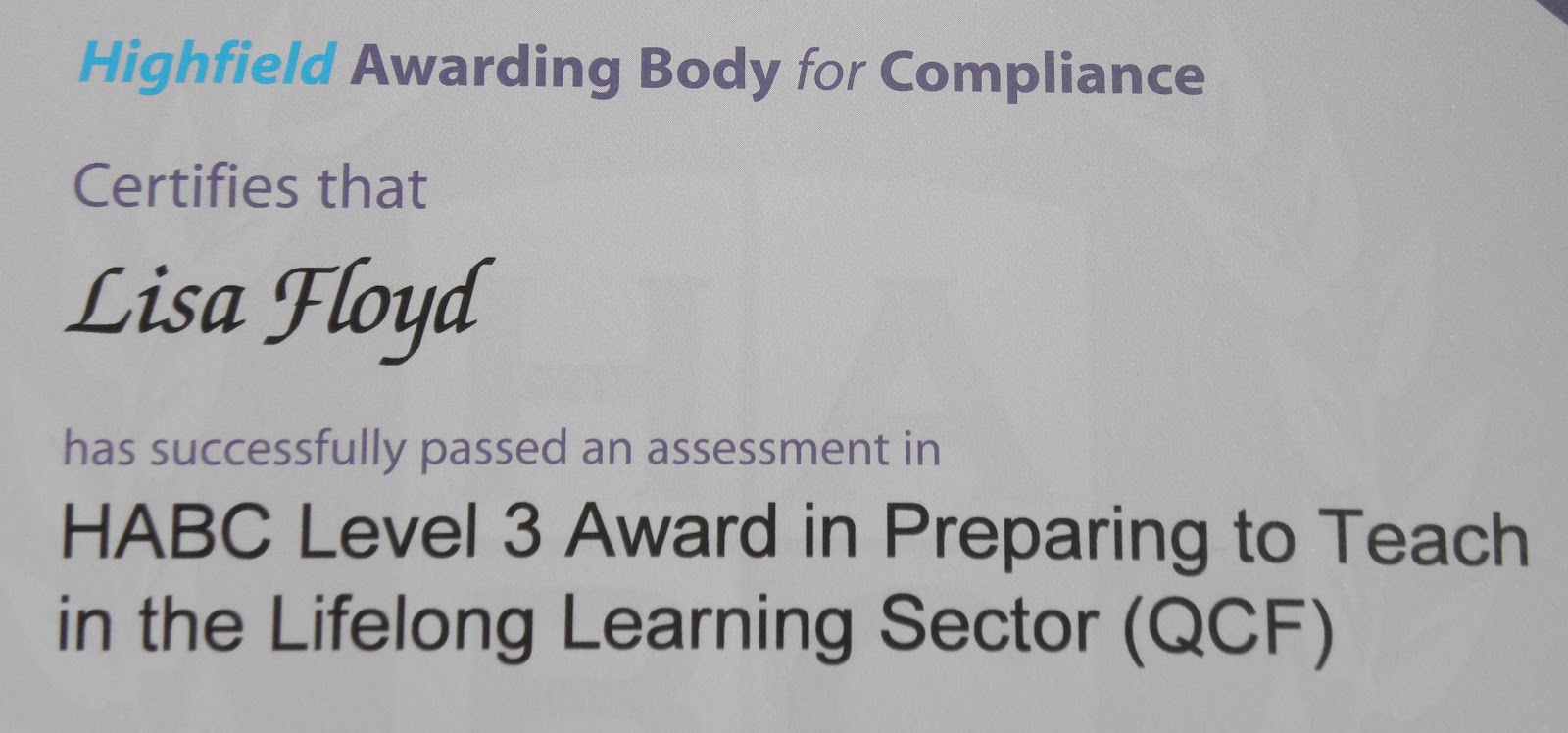 Chilichic Jewellery: PTLLS Certificate Arrives...Yay!