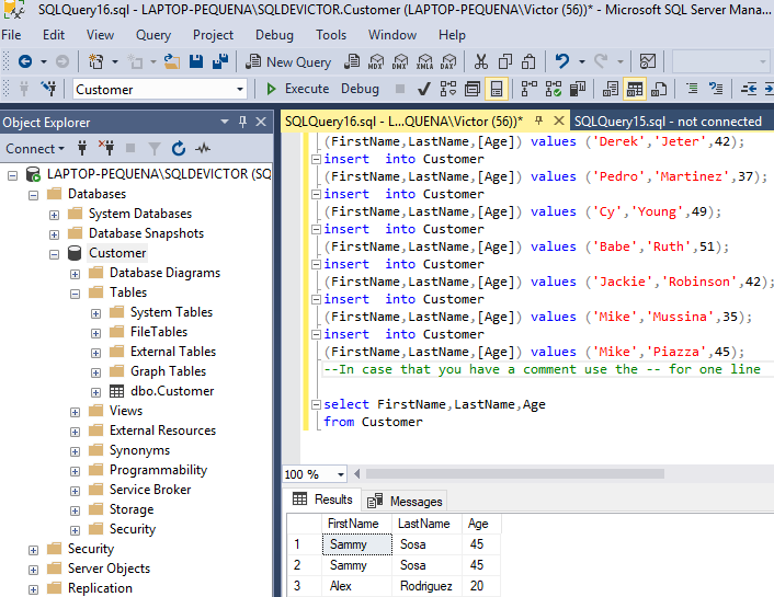Select ,Update ,Delete and Drop statement - SQL Classes 101