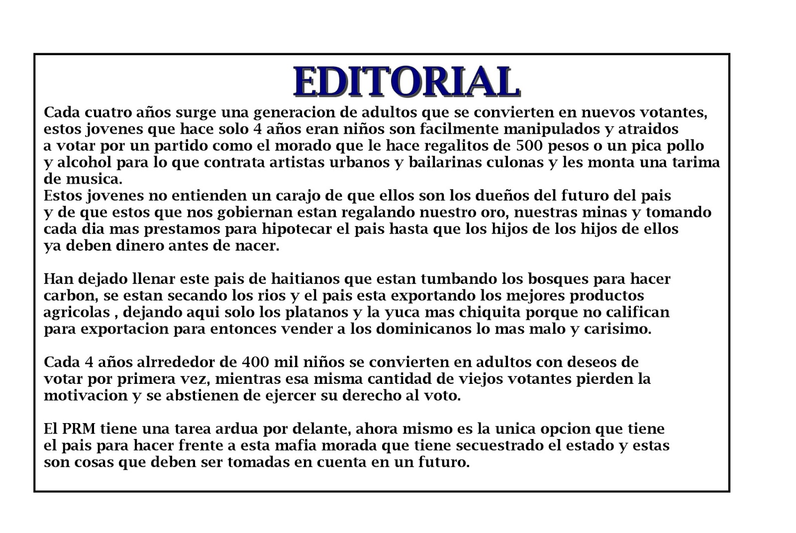 Hora Libre: EDITORIAL 09-07-2016