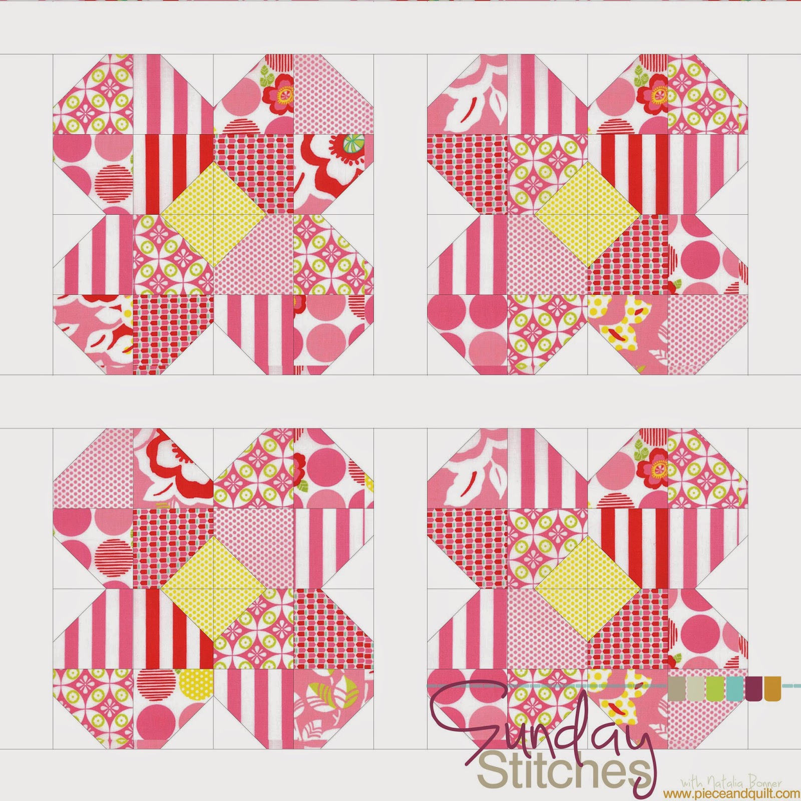 Piece N Quilt: How to: Simple Spring Mini Quilt - Sunday Stitches