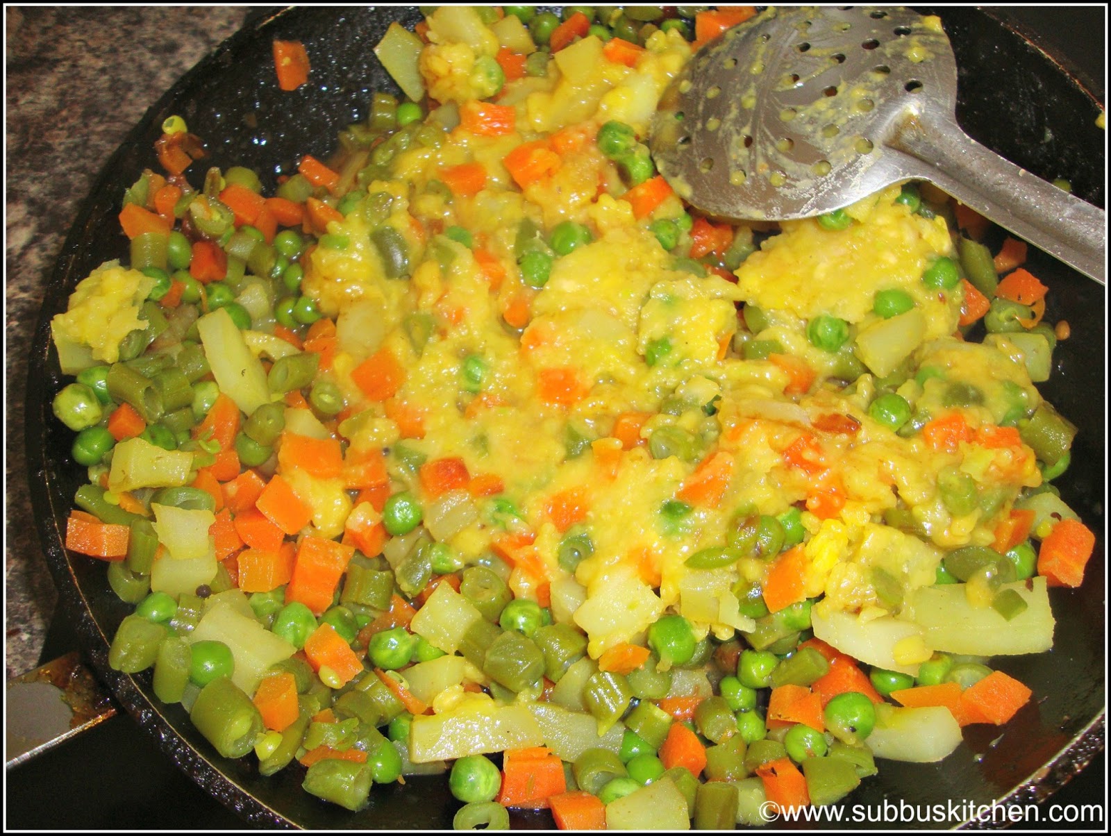 Mixed Vegetable Poricha Kootu - Subbus Kitchen
