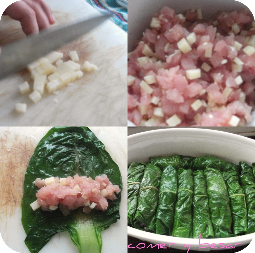 Comer y besar, todo es empezar.: Rollitos de acelgas rellenas