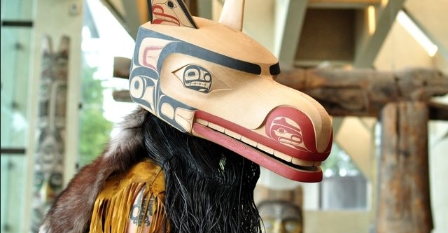 White Wolf : Tsimshian First Nation Man Performs A Tribal Wolf Dance ...