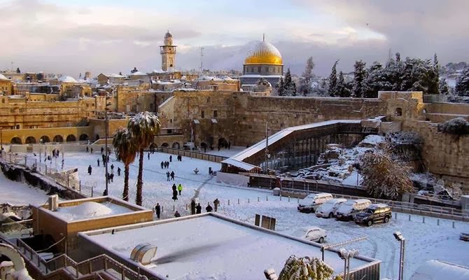 SHALOM ISRAEL: ESPECTÁCULO DA NEVE EM JERUSALÉM ESTA MANHÃ!