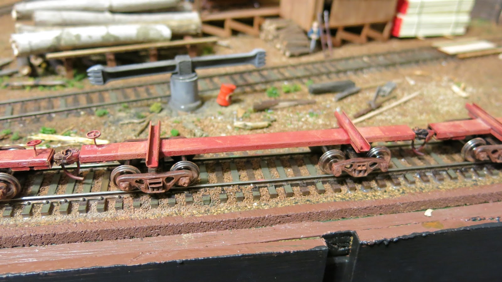 Geared Steam: Painting and weathering some new (to me) brass log cars