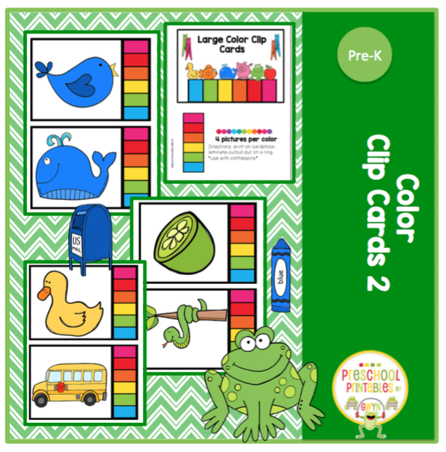 Color Clip Cards 2 *Dollar Deal* ~ Preschool Printables