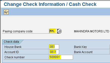 SAP - FICO MODULE LEARNING: Enter Check Encashment Date
