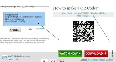 Vampire Craftin Graphic Designs: qr codes for the handmade business