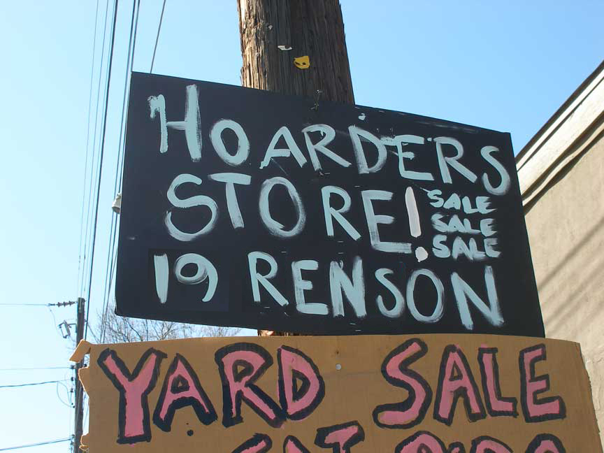 Faces of the Yards of Clutter: In bed at the hoarders store