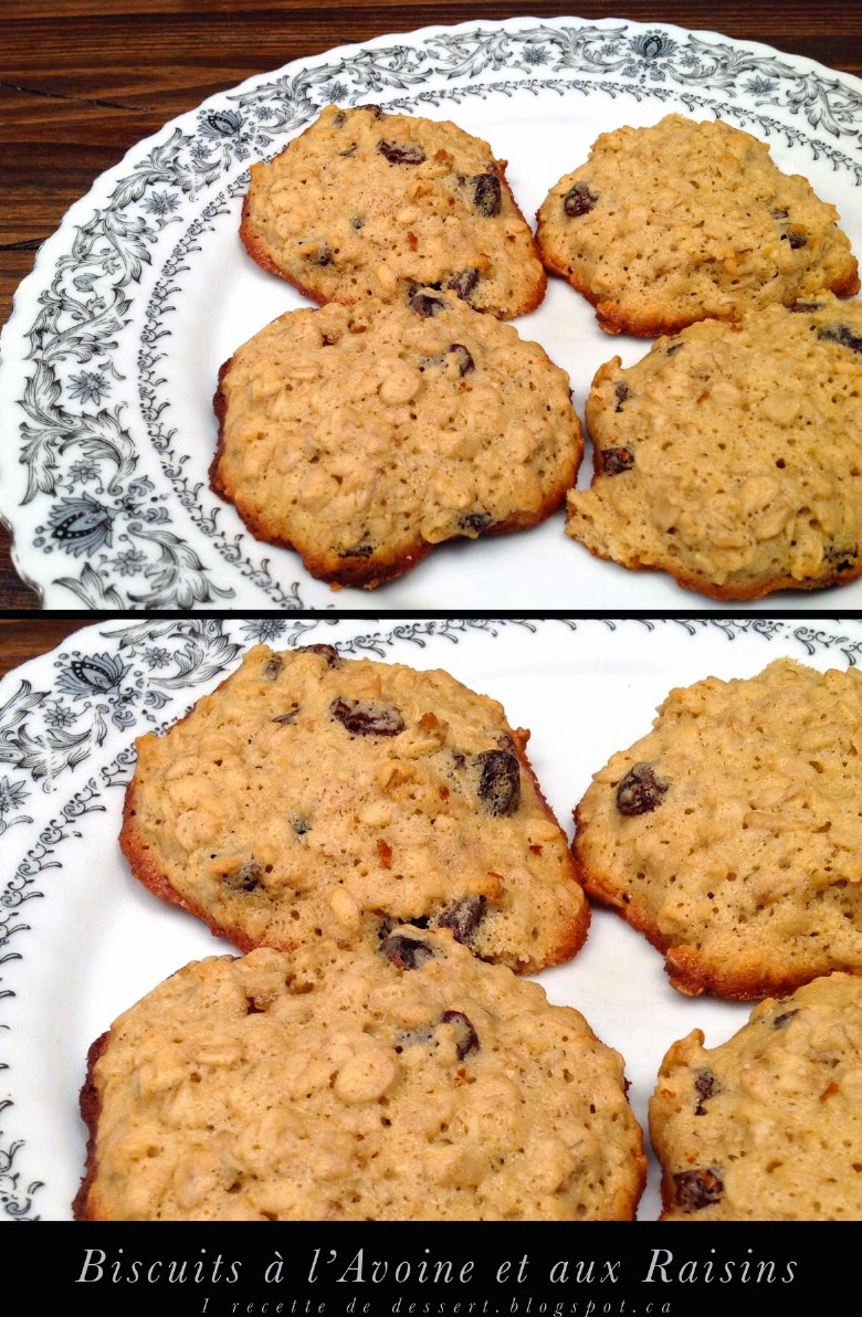 1 recette de dessert: Biscuits à l’Avoine et aux Raisins