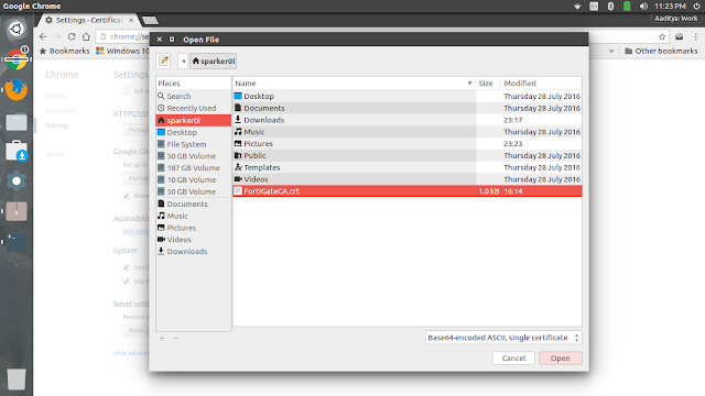 How to import .cer certificate files in Google Chrome on Linux - Sparker0i