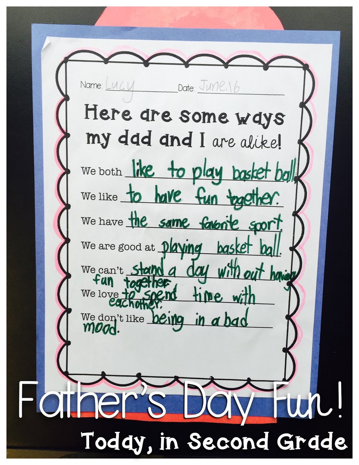 Father's Day Fun - Today in Second Grade