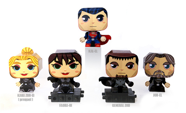 Fashion and Action: Man of Steel Movie DIY Papercraft Mini Figures by ...