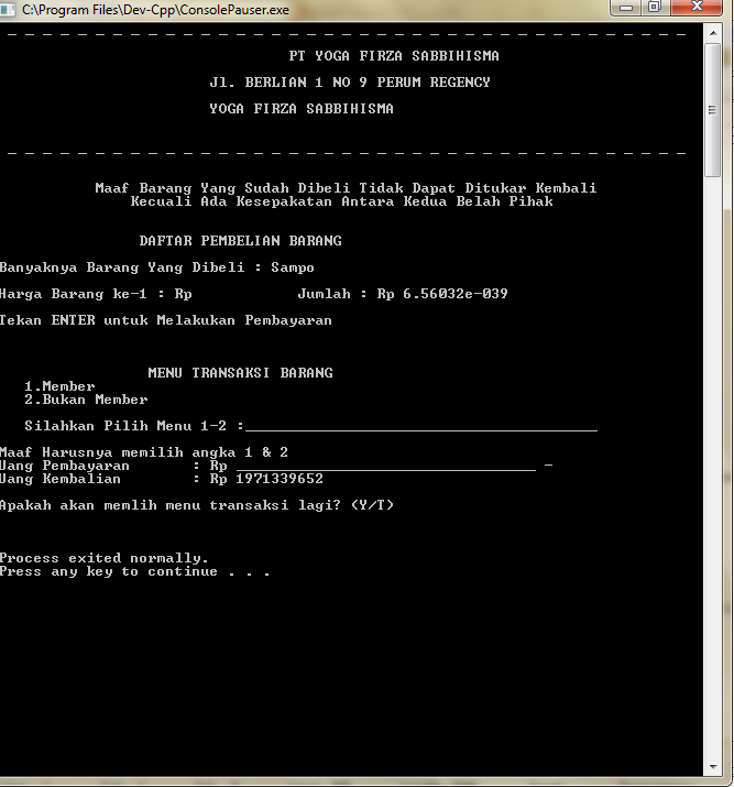 Membuat Program Mesin Kasir Menggunakan C++
