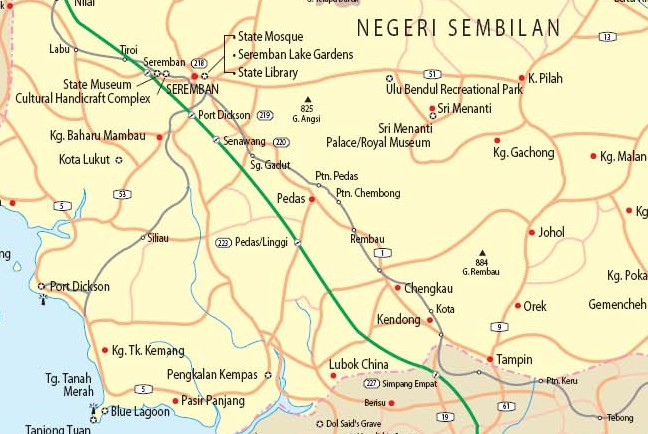 Road Map Negeri Sembilan Malaysia