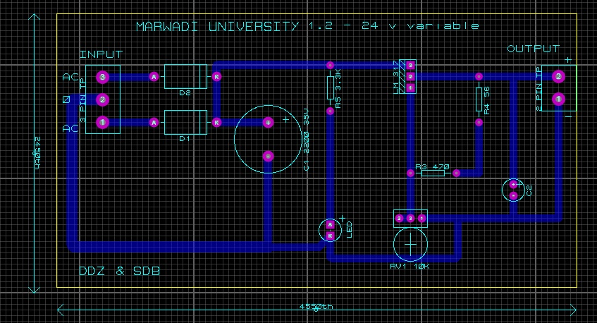 #FUN_LEARN.. : Variable Power Supply ( by PCB layout for Single layer ...