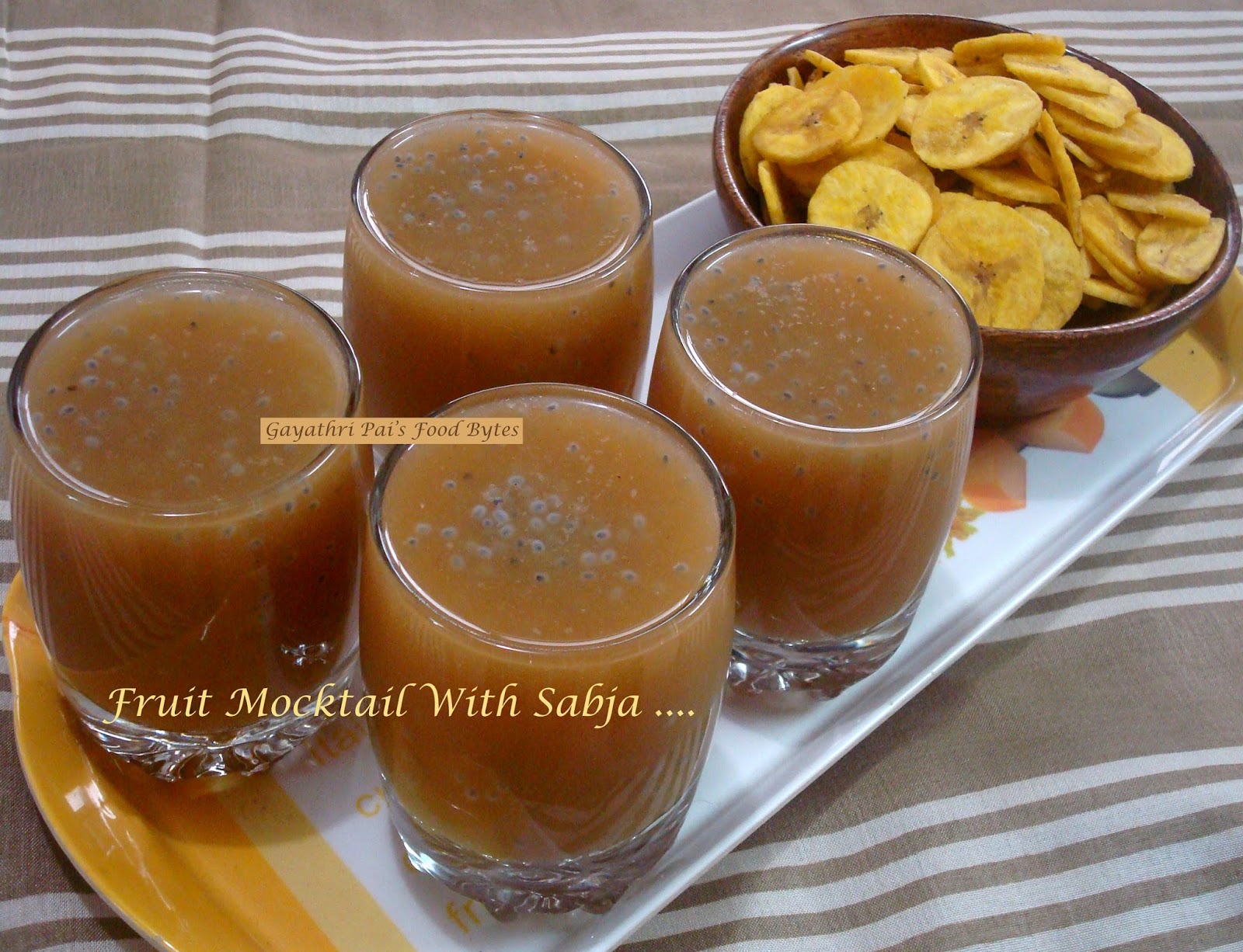 Gayathri Pai's Food Bytes: Chilled Fruit Mocktail With Sabja.