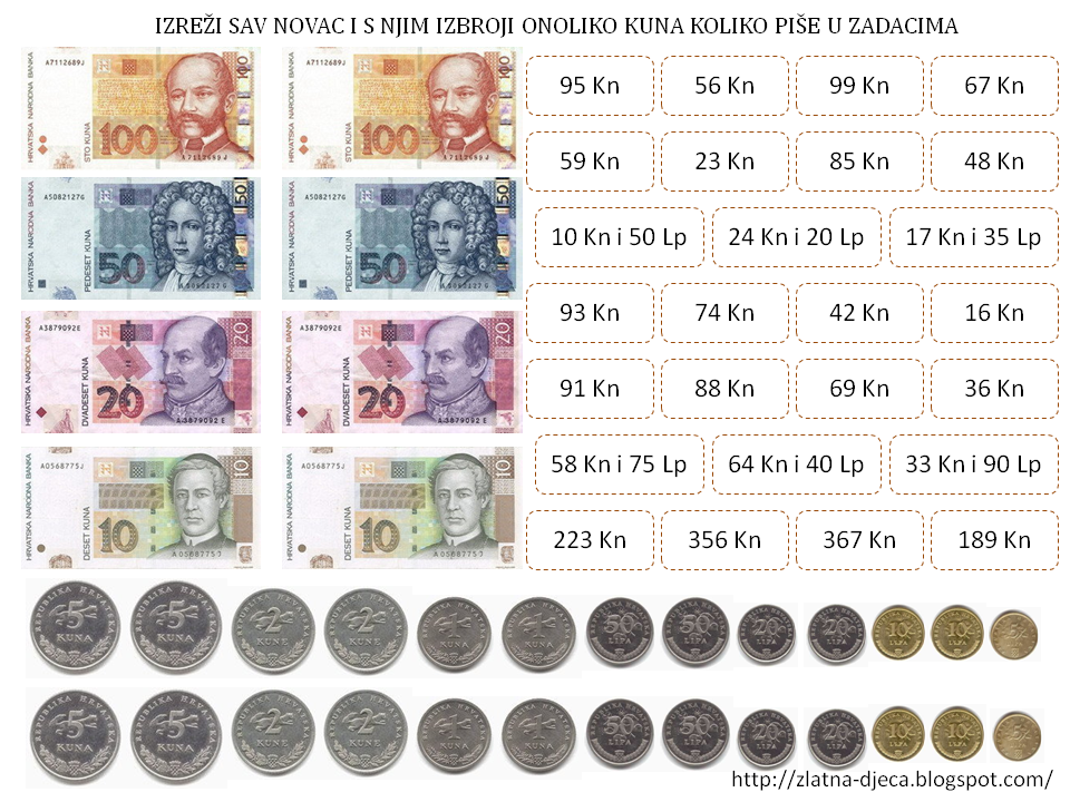 Zlatna djeca: Učimo brojati novac
