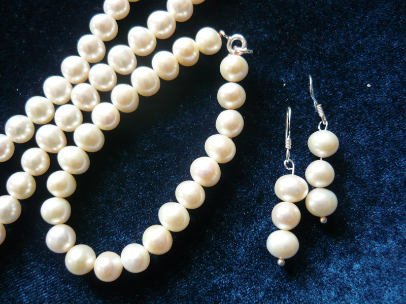 Manu Bijoux: Seturi de perle: colier, bratara, cercei cu argint 925