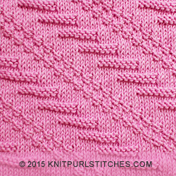 Diagonal - Pattern 1 - Knit - Purl stitches