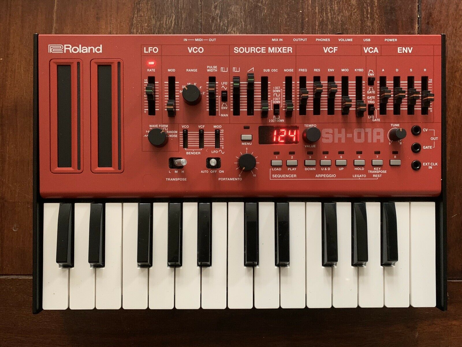 MATRIXSYNTH: Red Roland SH-01A w/ Keyboard