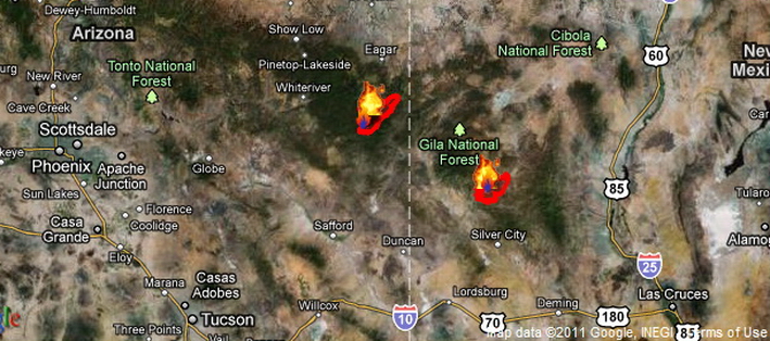 Arizona Wildfires Map