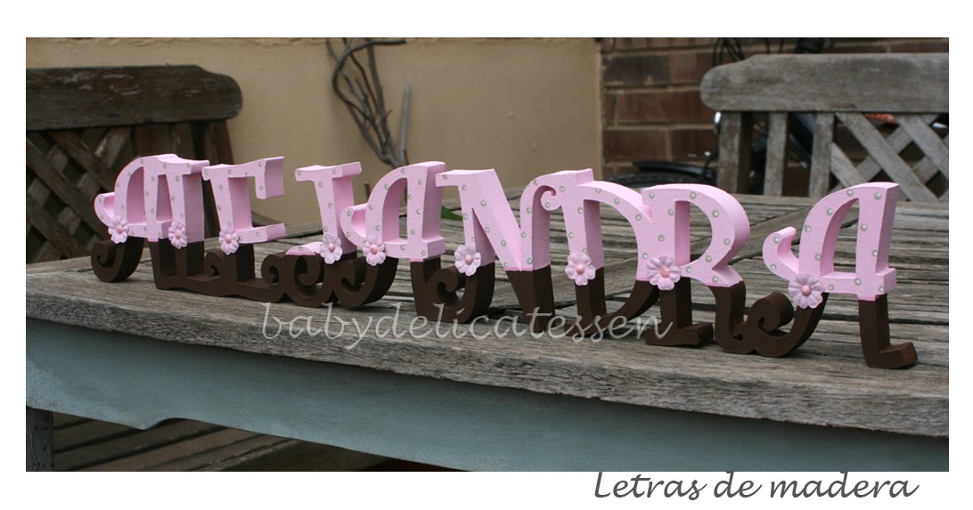 BABY DELICATESSEN LETRAS DE MADERA: LETRAS DE MADERA: ALEJANDRA