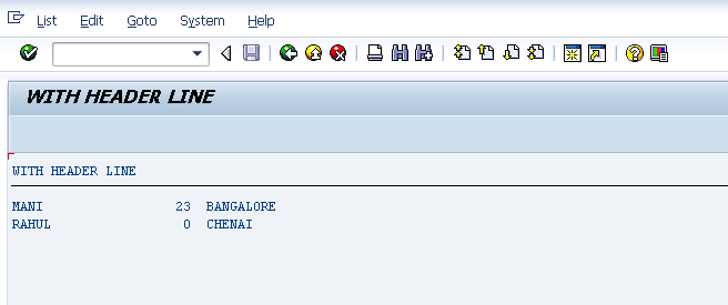 Internal Table with header Line