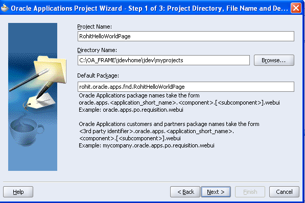 Oracle Application's Blog: Creating a Hello World Page in OAF