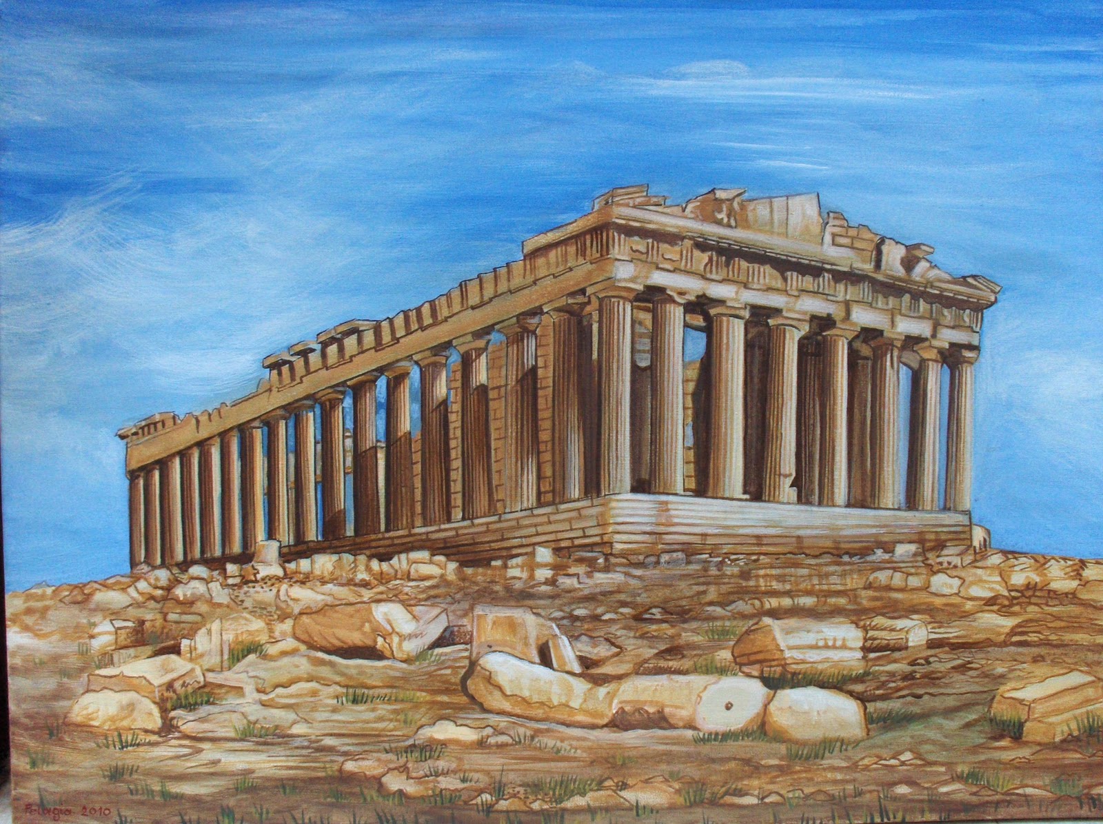 Art Gallery Pelagia: ακροπολη-ακρυλικο σε καμβα