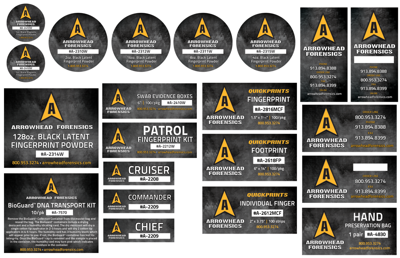 CARRDIAC+DESIGN: Arrowhead Forensic Product Labels