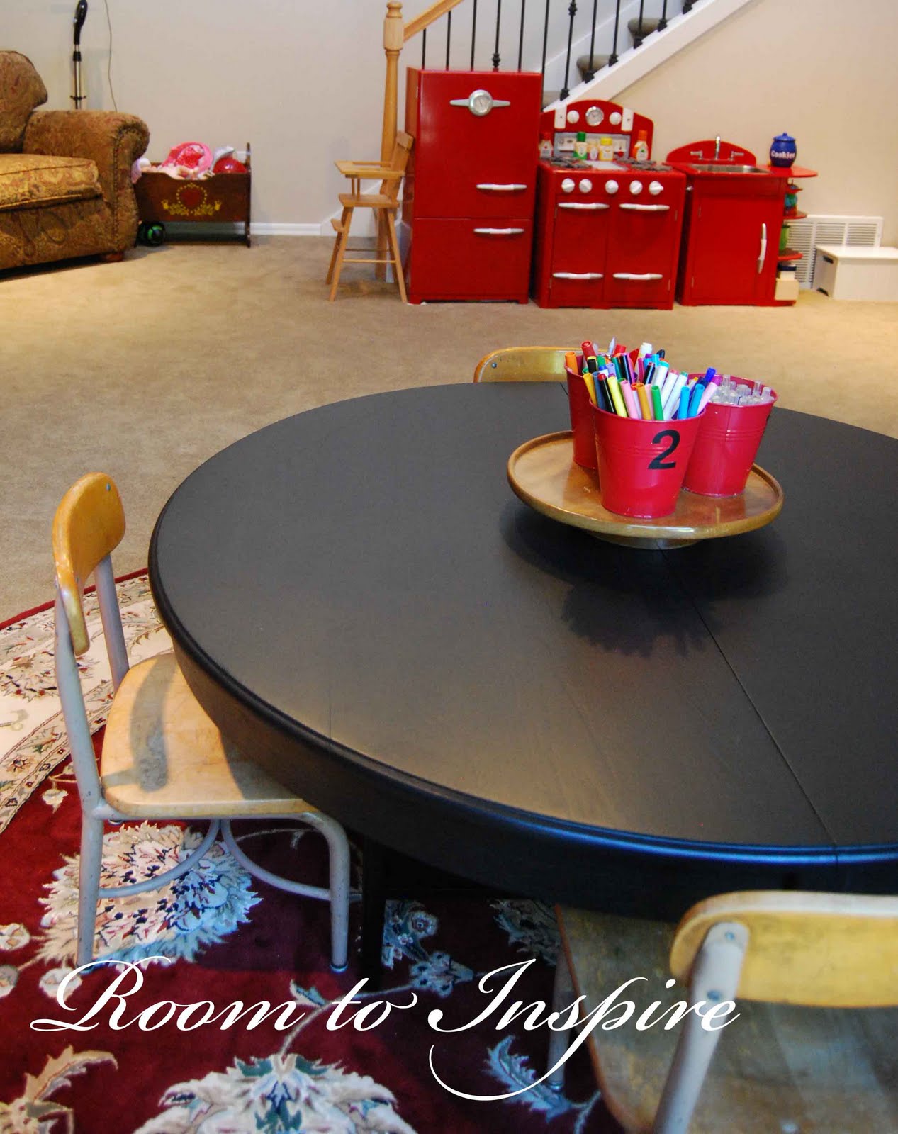 Room to Inspire: Dining Room Table into Kids Table