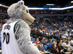 NBA Basketball Mascots: Minnesota Timberwolves Crunch the Wolf Pictures