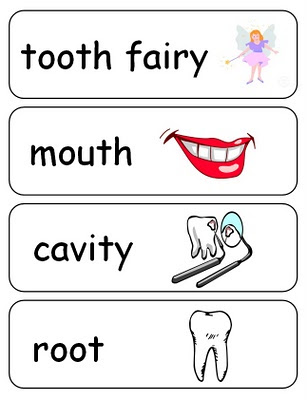 1 - 2 - 3 Learn Curriculum: Dental Wall Words