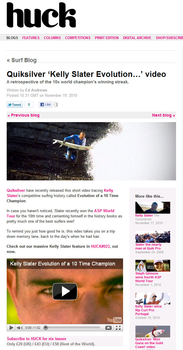Quiksilver PR: The Evolution of Kelly Slater