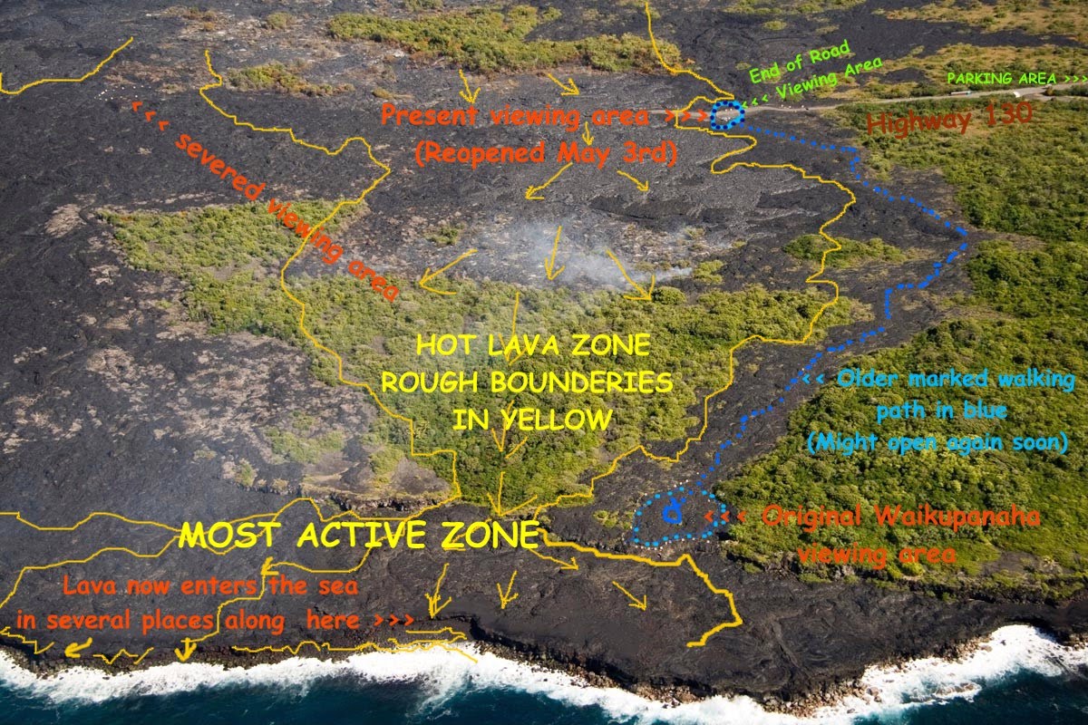 HAWAIIAN LAVA DAILY: Lava coastal bench collapse ~ Strong ocean entry ...