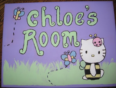 Goodbye Plain Wooden Sign, Hello Kitty! ~ The Thrift Shop Romantic
