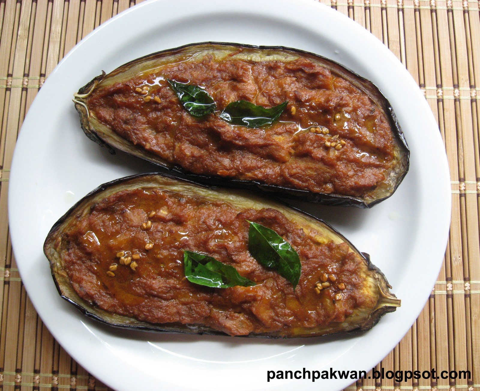 Panch Pakwan: Baked Stuffed Eggplant