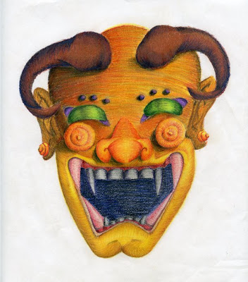 EandPbyJEB: Project 10:(Balance) Mask Symmetrical, color pencil