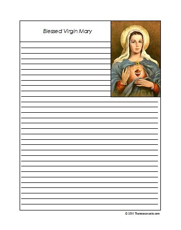 That Resource Site: May 27 - Mary Notebooking Sheets