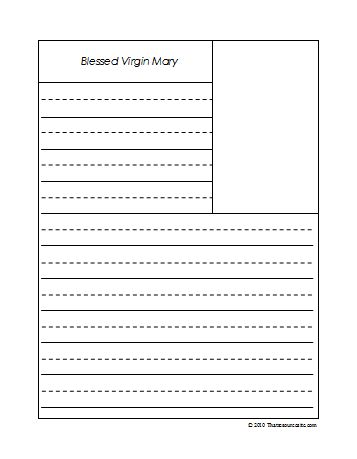 That Resource Site: May 27 - Mary Notebooking Sheets