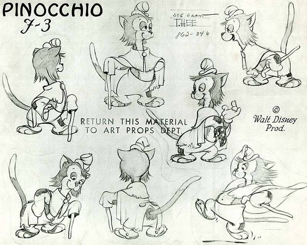Living Lines Library: Pinocchio (1940) - Model Sheets & Production Drawings