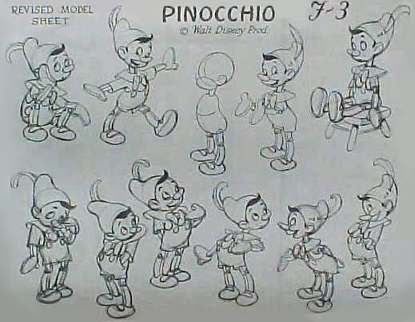 Living Lines Library: Pinocchio (1940) - Model Sheets & Production Drawings
