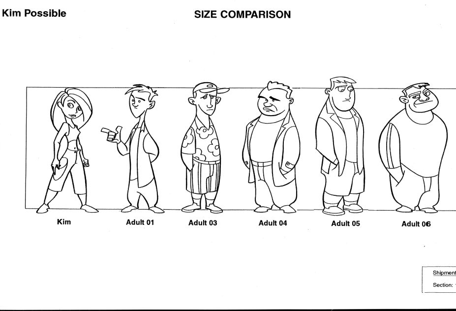 Living Lines Library: Kim Possible (TV Series 2002-2007) - Size Comparison