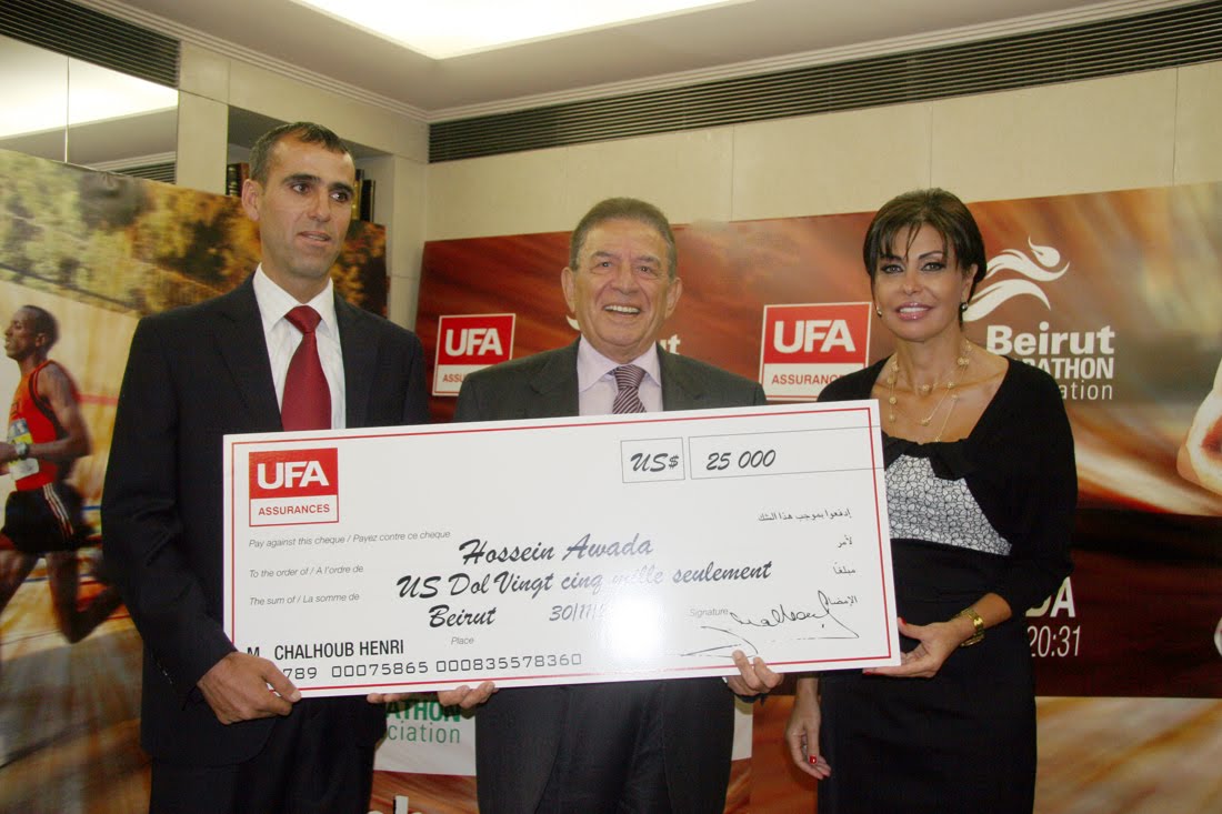 Beirut Marathon News: BMA & UFA prize money for Hussein Awada