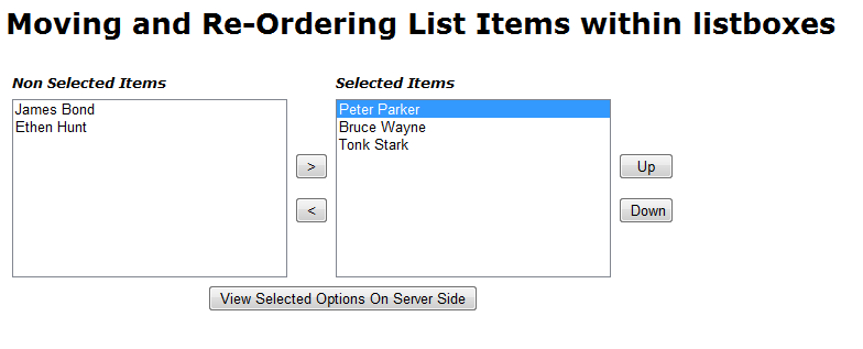 Maulik Dhorajia: Moving and Re-Ordering List Items within listboxes using jquery