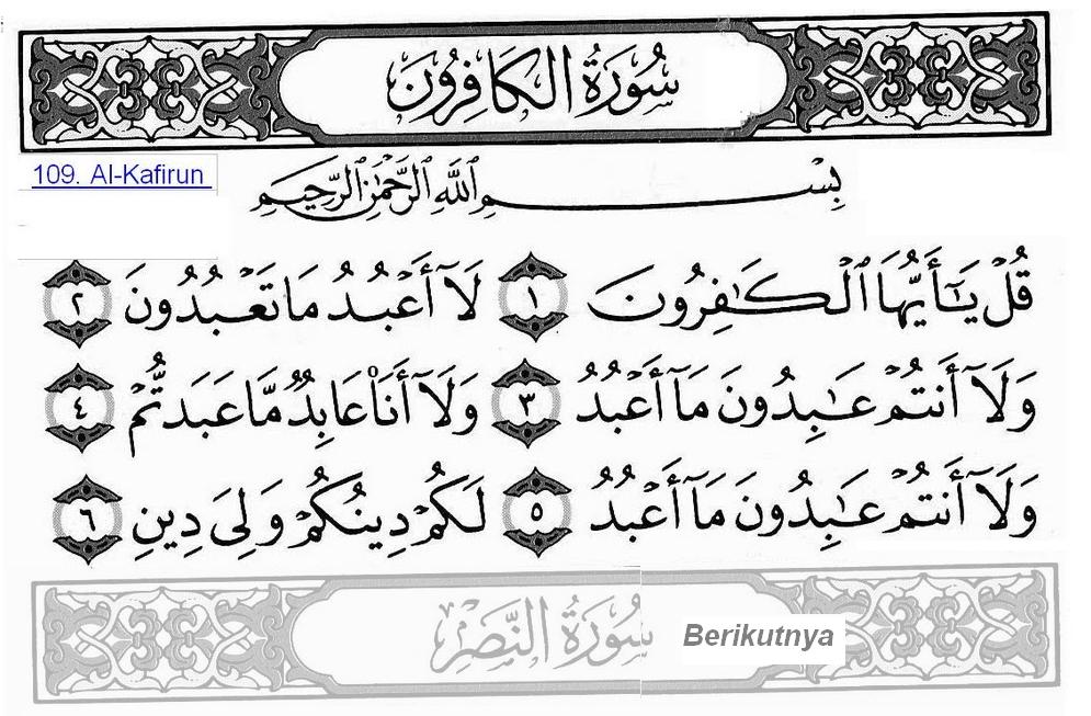SURAH PILIHAN: 109. Al-Kafirun110. An-Nasr111. Al-Masad