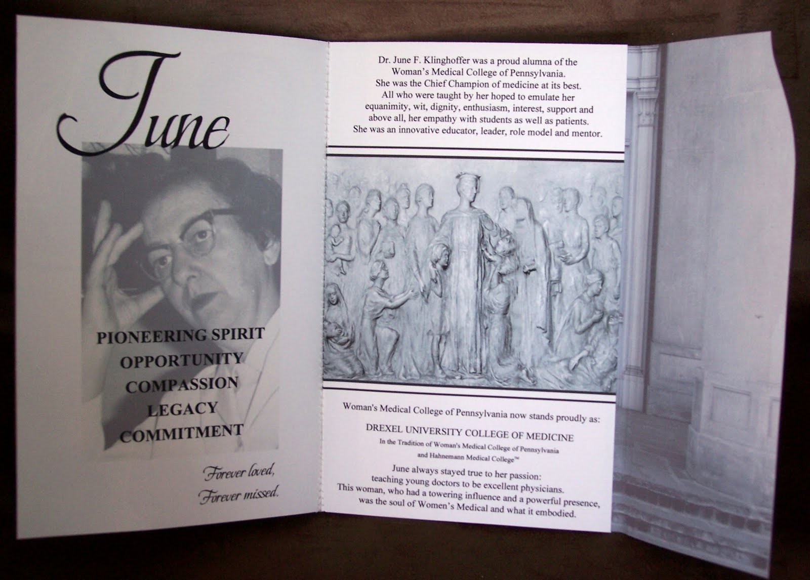 Designs by Ginny: June F. Klinghoffer Memorial Tribute Booklet/ Drexel ...